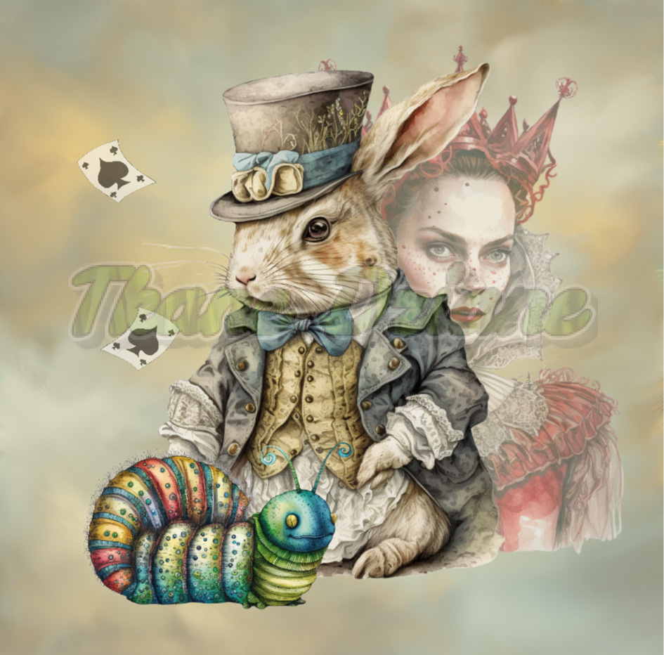 TkaneDziane.pl > PANEL DRUKOWANY KRÓLIK Z GĄSIENICĄ ALICJA W KRAINIE ...